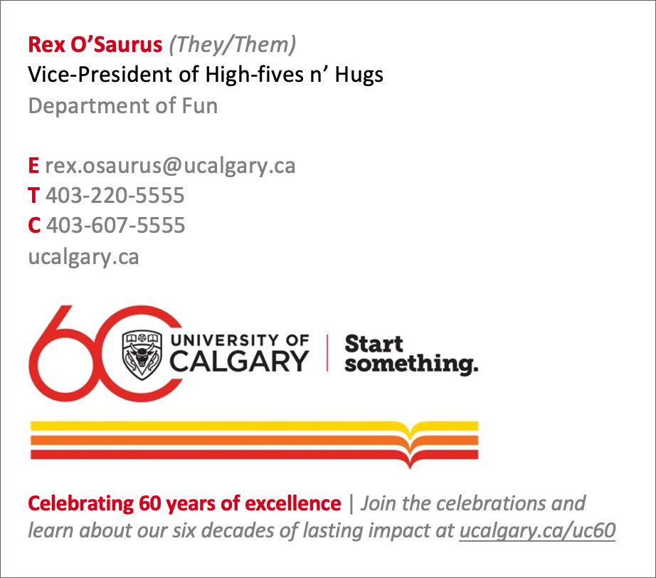 Email signatures | BRAND | University of Calgary